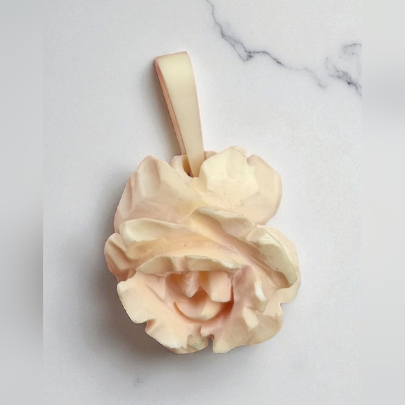 Jewelry | Antique Carved Organic Ivory Bone Rose Pendant | Poshmark